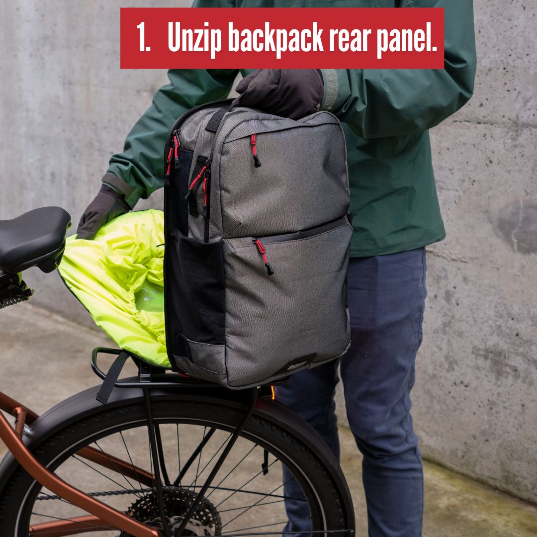 Inverter Pannier Backpack (24L) – Weatherproof 2-in-1 Cycling Bag – Two ...